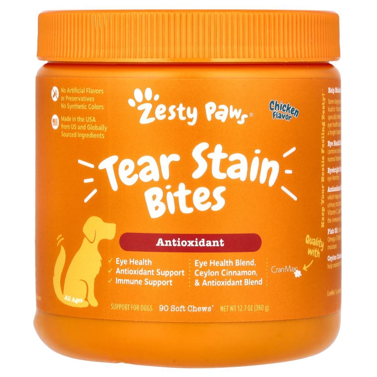 Zesty Paws, Tear Stain Bites, For Dogs, All Ages, Chicken, 90 Soft ...