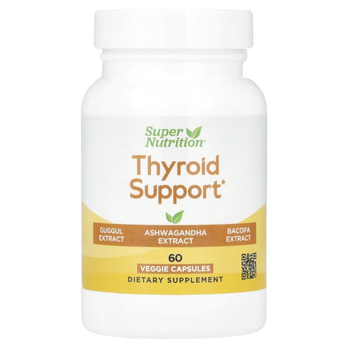 Super Nutrition, Thyroid Support with Guggul, Ashwagandha, Bacopa and ...