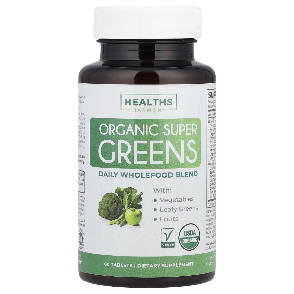 Healths Harmony, Organic Super Greens, 60 Tablets купить в Украине ...