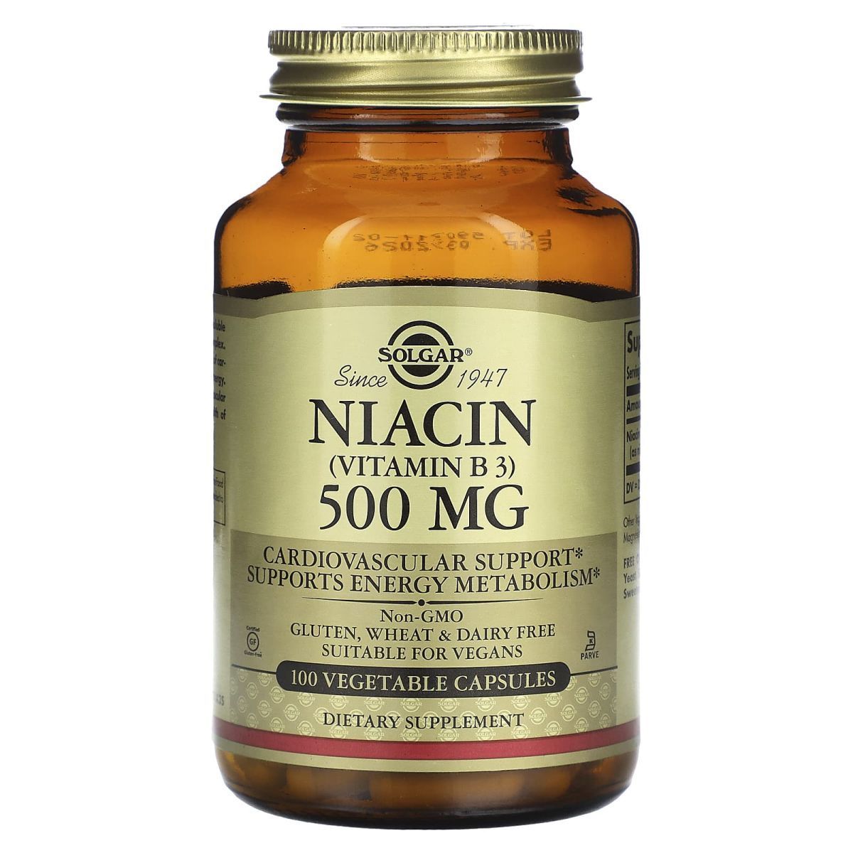 Solgar, Niacin (Vitamin B 3), 500 mg, 100 Vegetable Capsules купить в ...