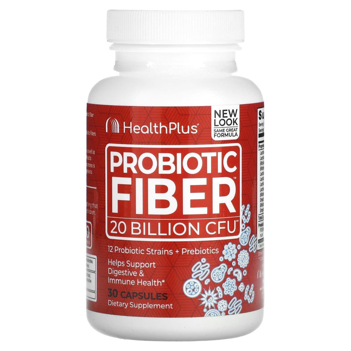 Health Plus, Probiotic Fiber, 20 Billion CFU, 30 Capsules купить в ...