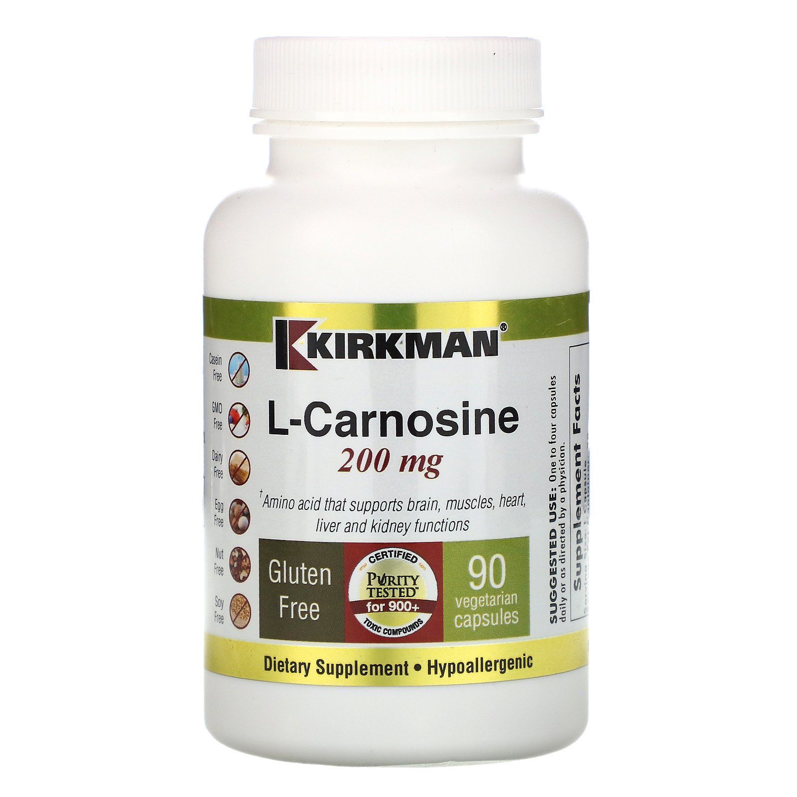 L-карнозин Kirkman Labs (L-Carnosine) 200 мг 90 капсул купить в Киеве и ...
