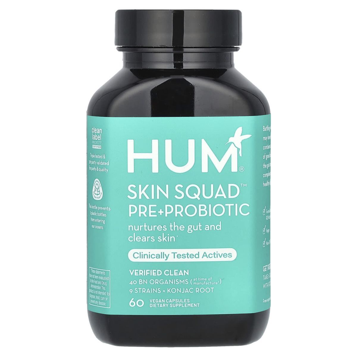 HUM Nutrition, Skin Squad Pre + Probiotic, 60 Vegan Capsules купить в ...
