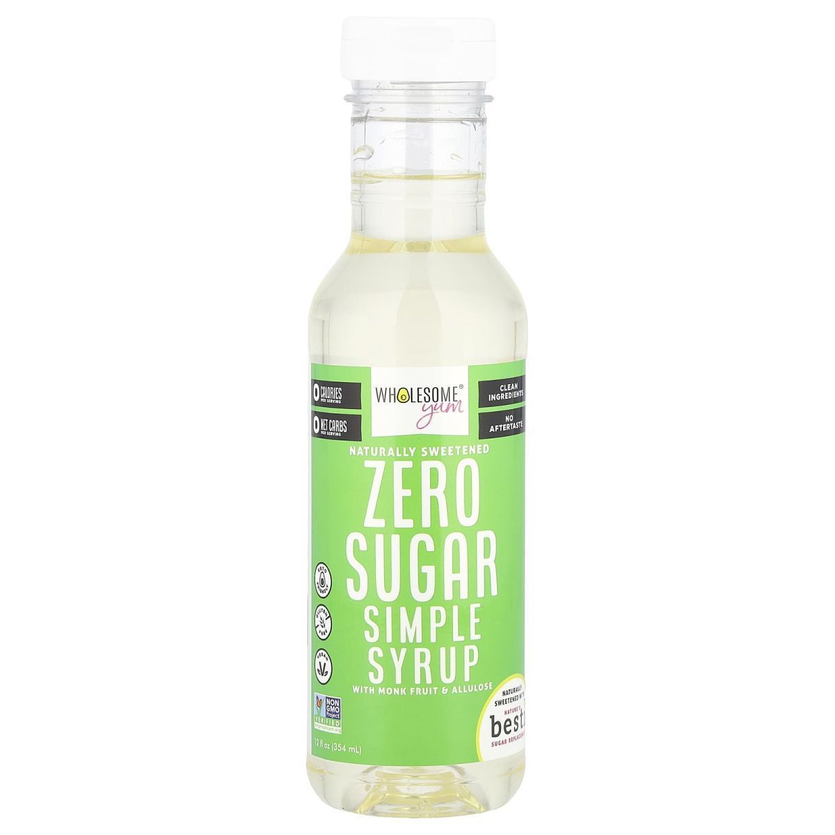 Wholesome Yum, Zero Sugar Simple Syrup With Monk Fruit & Allulose, 12 ...